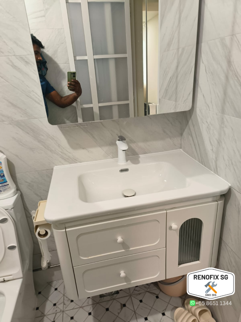 Installation of Sink, Water Tap & Cabinet, Rivervale Walk - RenoFix SG