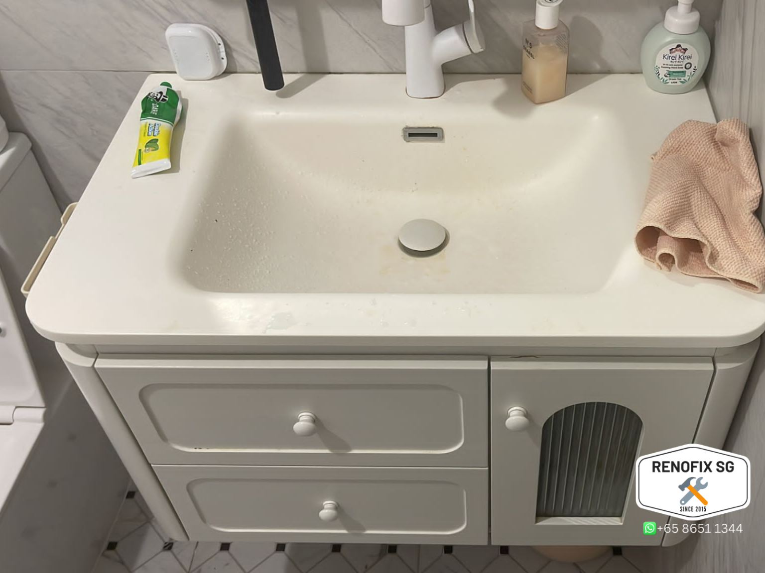 Installation of Sink, Water Tap & Cabinet, Rivervale Walk - RenoFix SG