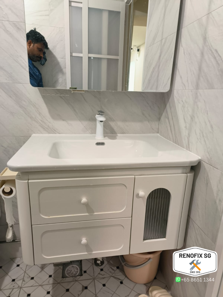 Installation of Sink, Water Tap & Cabinet, Rivervale Walk - RenoFix SG