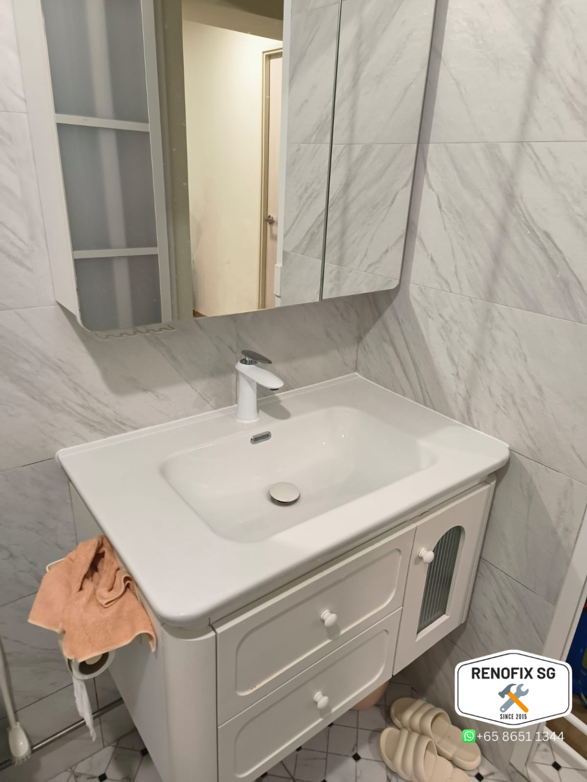 Installation of Sink, Water Tap & Cabinet, Rivervale Walk - RenoFix SG