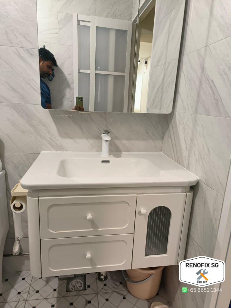 Installation of Sink, Water Tap & Cabinet, Rivervale Walk - RenoFix SG